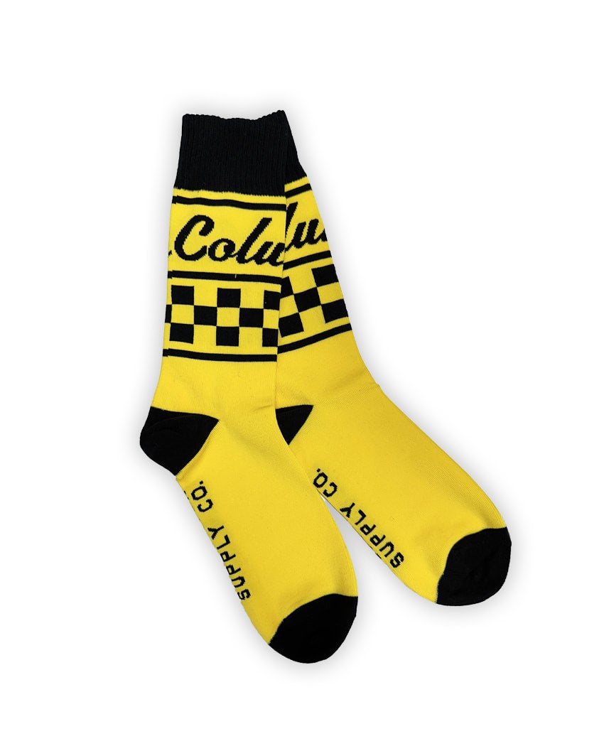 Script Columbus Checkered Socks | Supporter Supply Co.